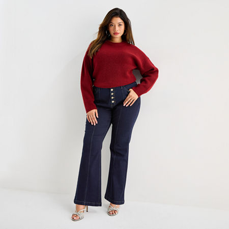 Click here for Bold Elements Womens Plus High Rise Flare Leg Jean... prices