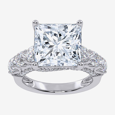 Signature By Modern Bride (G  Vs2-Si1) Womens 7 1/2 Ct. T.W. Lab Grown White Diamond 14K White Gold Side Stone Engagement Ring  6  White