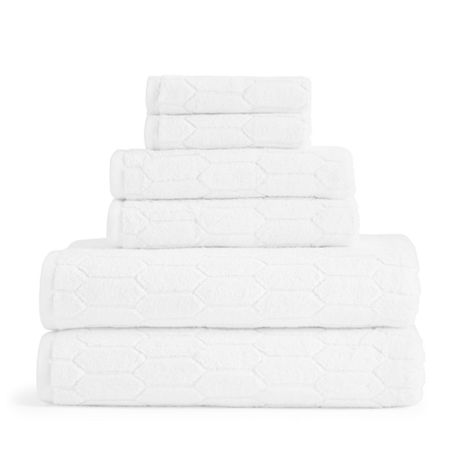 Liz Claiborne Signature Plush Textured Bath Towel  One Size  White