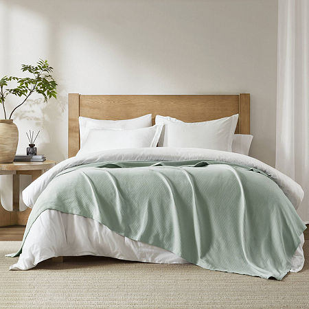 Click here for Madison Park Liquid Cotton Blanket  Twin - Seafoam prices