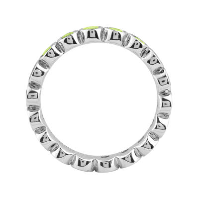 Personally Stackable Genuine Peridot Sterling Silver Eternity Ring ...