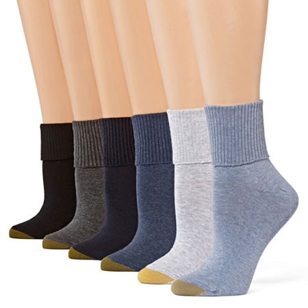 Click here for Gold Toe Womens 6 Pair Turncuff Socks  9-11  Blue prices