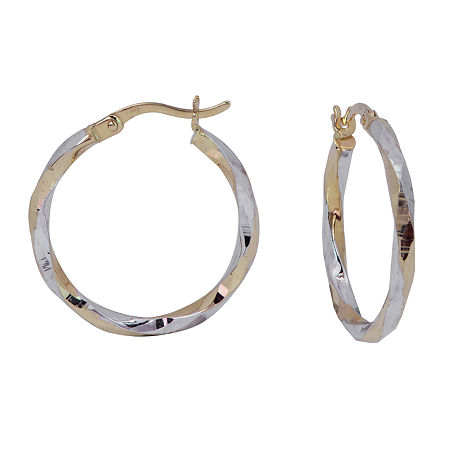 Click here for Womens 14K Two Tone Gold 21mm Hoop Earrings  One S... prices