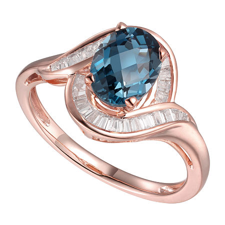 Click here for Womens Genuine Blue Topaz 14K Rose Gold Over Silve... prices