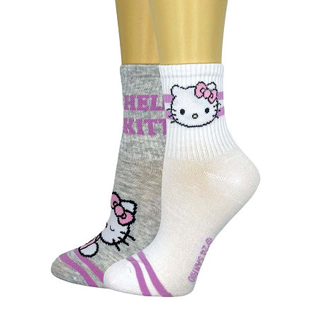 Click here for Ribbed Womens 2 Pair Hello Kitty Crew Socks  9-11... prices