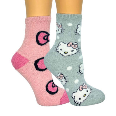 Cozy 2 Pair Hello Kitty Crew Socks Womens, Color: Hello Kitty - JCPenney