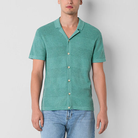 Click here for mutual weave Mens Short Sleeve Regular Fit Button-... prices