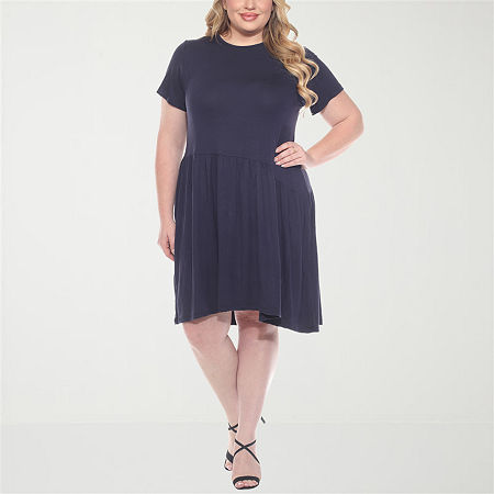 Click here for White Mark Plus Size Asymmetrical Waist and Short... prices