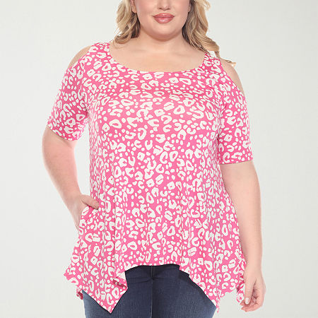 Click here for White Mark Plus Size Cold Shoulder Leopard Print S... prices