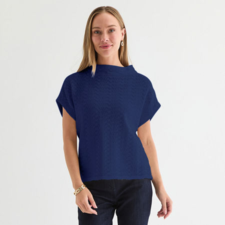Click here for Liz Claiborne Womens Mock Neck Short Sleeve Pullov... prices
