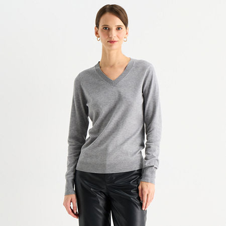 Click here for Worthington Womens V Neck Long Sleeve Pullover Swe... prices
