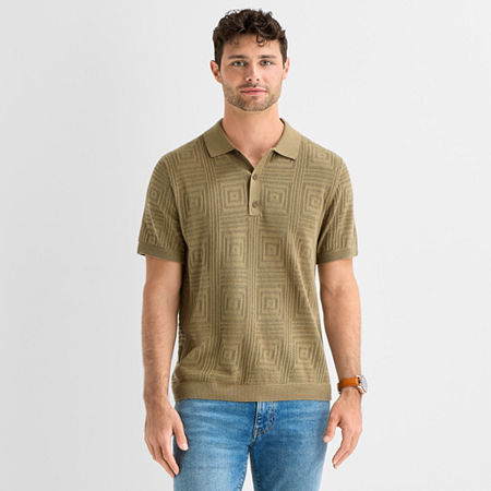 Click here for mutual weave Mens Short Sleeve Button Polo Sweater... prices