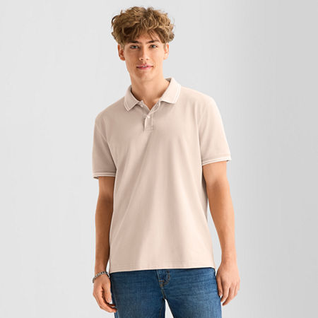 Click here for Arizona Mens Short Sleeve Tipped Polo  Small  Beig... prices