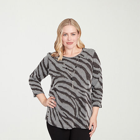 Click here for Alfred Dunner Jet Setter Womens Crew Neck 3/4 Slee... prices