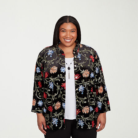Click here for Alfred Dunner Jet Setter Womens Plus Round Neck 3/... prices