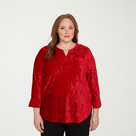 Click here for Alfred Dunner Jet Setter Womens Plus Split Crew Ne... prices
