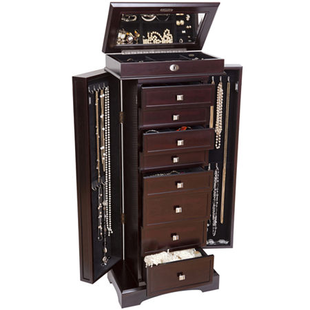 Click here for Mele & Co. Olympia Wooden Jewelry Armoire - Dark B... prices