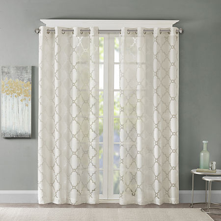 Click here for Madison Park Laya Trellis Grommet Top Sheer Single... prices