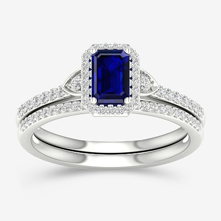 Click here for Modern Bride Gemstone Womens 14K White Gold Halo B... prices