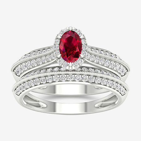 Click here for Modern Bride Gemstone and 1/2 CT. T.W. Diamond Ova... prices