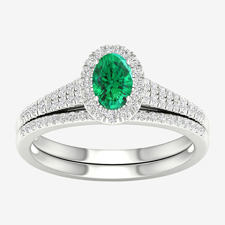 Click here for Modern Bride Gemstone and 1/3 CT. T.W. Diamond Ova... prices