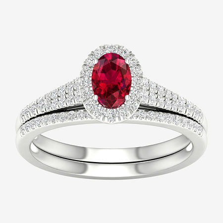Click here for Modern Bride Gemstone and 1/3 CT. T.W. Diamond Ova... prices