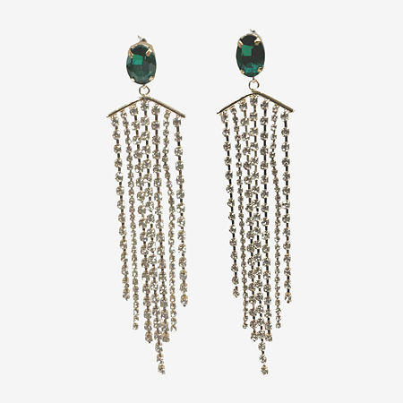 Click here for Bijoux Bar Gold Tone Green Tassel Womens Green Cry... prices