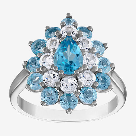 Click here for Womens Genuine Blue Topaz Sterling Silver Pear Coc... prices