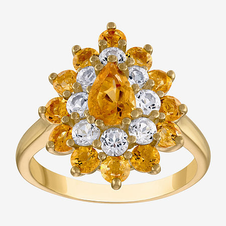 Click here for Womens Genuine Yellow Citrine 14K Gold Over Silver... prices