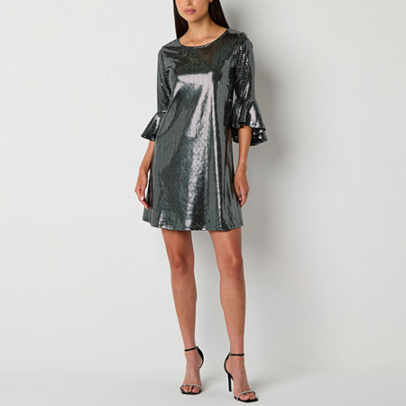 Click here for Studio 1 Womens Sequin 3/4 Sleeve Shift Dress  X-l... prices