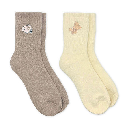 Click here for Supersoft Womens 2 Pair Peanuts Crew Socks  9-11... prices
