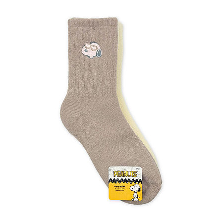 Click here for Supersoft Womens 2 Pair Peanuts Crew Socks  9-11... prices