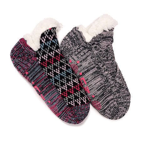 Click here for Muk Luks Womens 2 Pair Slipper Socks  Small-medium... prices