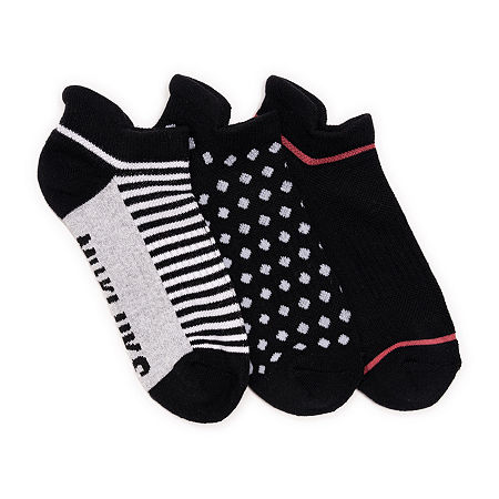 Muk Luks Womens 3 Pack Nylon Compression Ankle Socks - Ebony