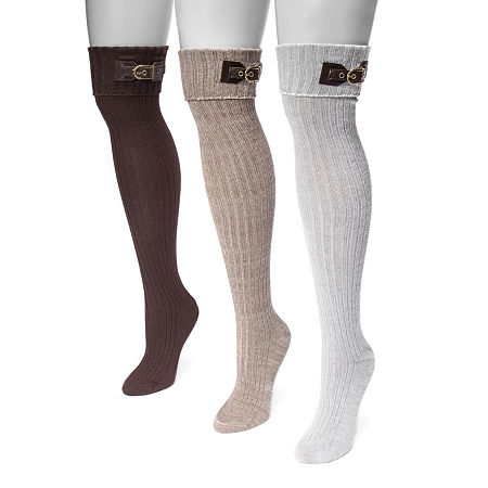 Click here for Muk Luks Womens Multi-Pack 3 Pair Boot Socks  One... prices