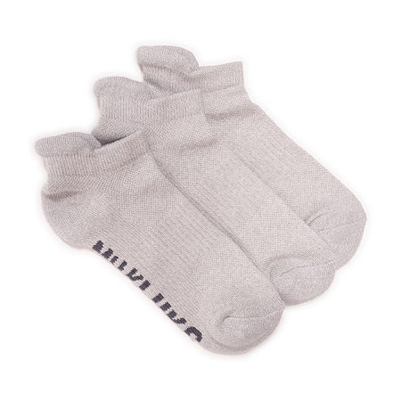 Muk Luks Womens 3 Pack Nylon Compression Ankle Socks - Grey