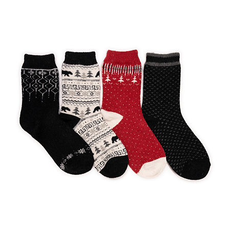 Click here for Muk Luks Womens Holiday 4 Pair Pack Socks - Ivory... prices