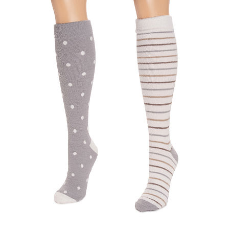Click here for Muk Luks Womens 2 Pack Tall Compression Cozy Sock... prices