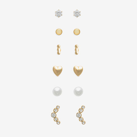 Click here for Mixit Womens Glass Hypoallergenic 6 Pair Earring S... prices