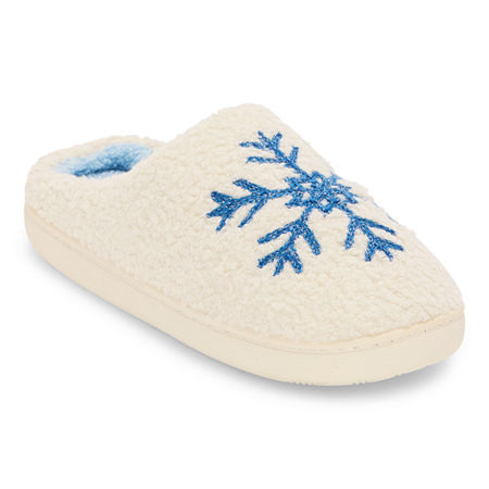 Click here for Olivia Miller Holiday Snowflake Womens Slip-On Sli... prices