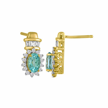 Click here for Womens Genuine Blue Topaz Sterling Silver Drop Ear... prices