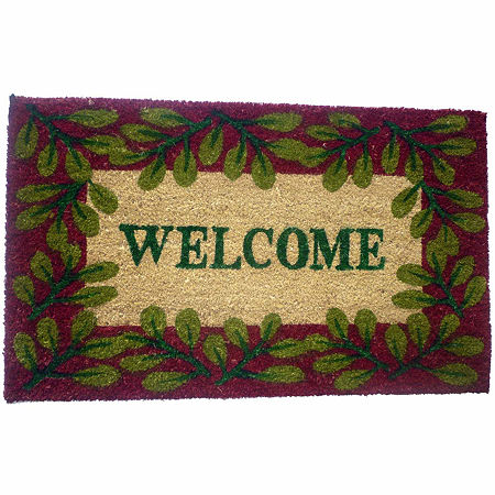 Click here for PVC Welcome Leaves Rectangular Doormat - 18X30  On... prices