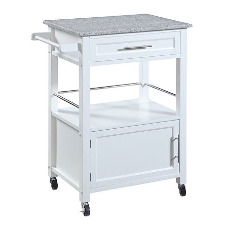 Click here for Granite-Top Kitchen Cart  One Size  White prices