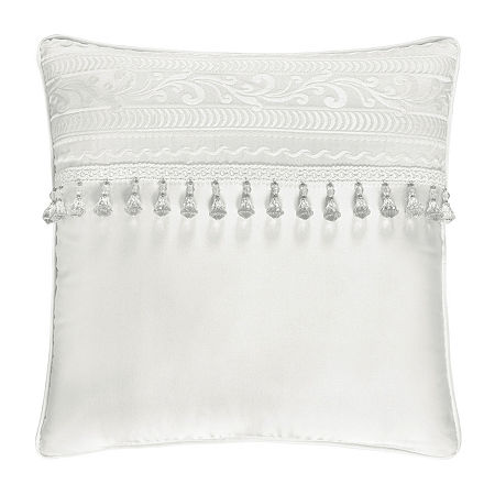 J Queen New York Bianco Decorative Pillow  18 x 18 - White