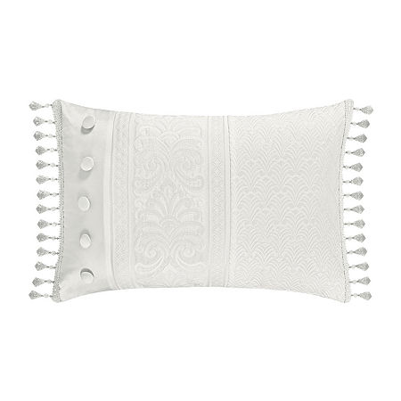 J Queen New York Bianco Boudoir Decorative Pillow  15 x 21 - White