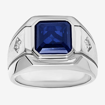 Click here for Mens Lab-Created Gemstone & White Sapphire Ring  1... prices