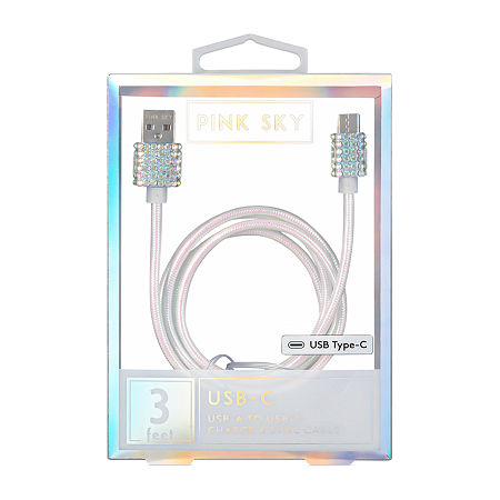 Click here for Pink Sky 3 Ft USB-A Type C Cable with Stone Tips... prices