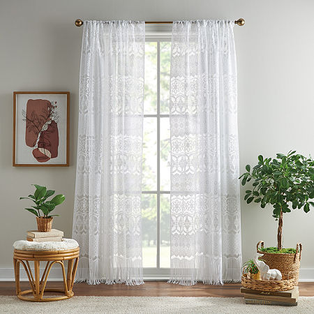 Click here for CHF Boho Lace Rod Pocket Light-Filtering Single Cu... prices