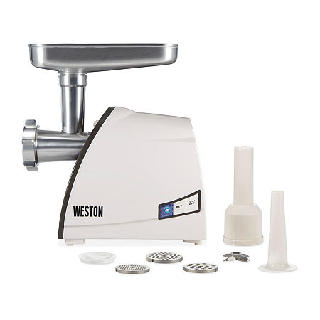 Weston No. 8 Heavy-Duty Electric Meat Grinder & Sausage Stuffer - White