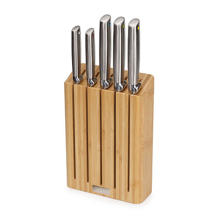 Joseph Joseph Elevate Steel Knives Bamboo 5-Piece Knife Block Set - Beige